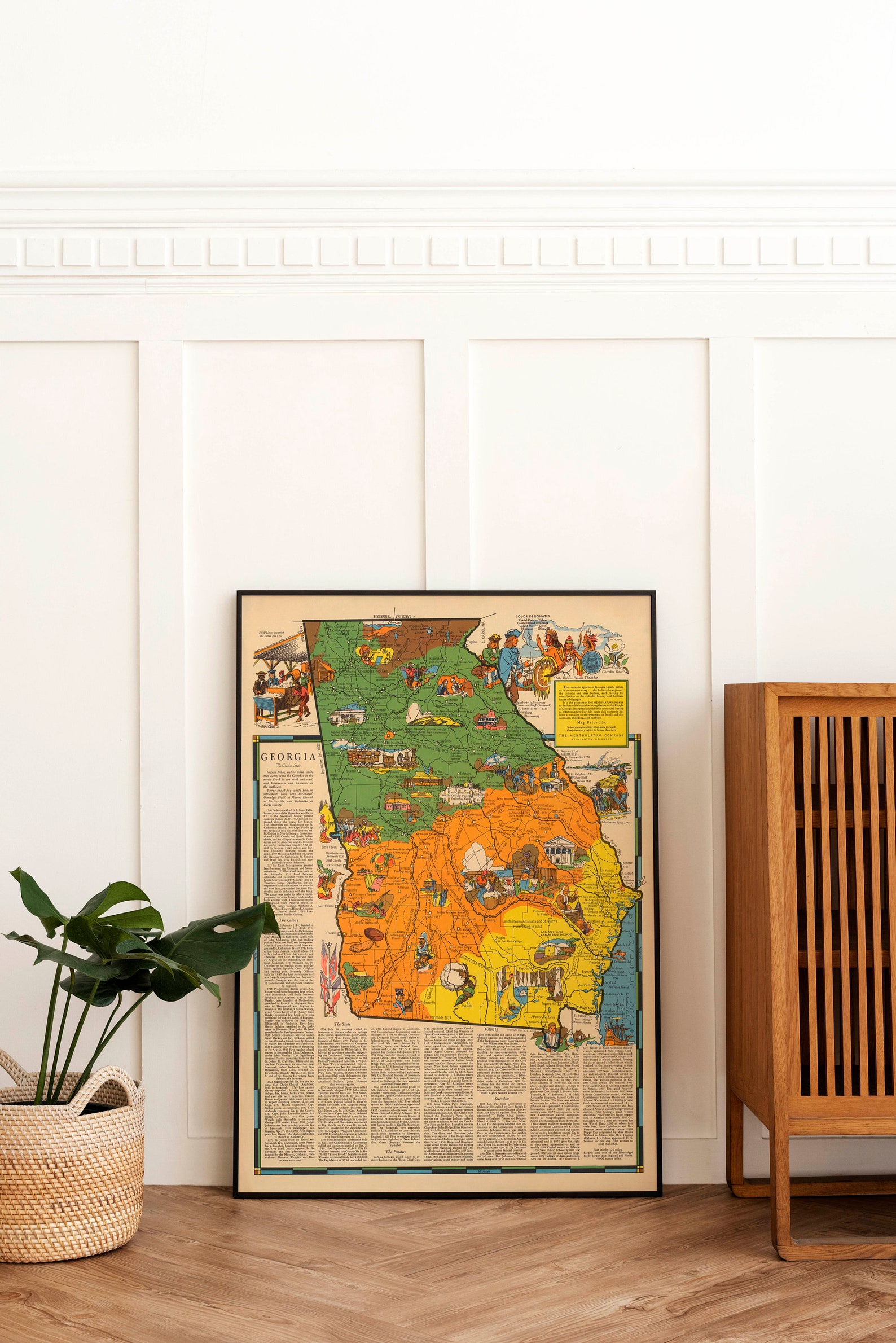 Colorful Pictorial Map of Georgia 1937 Old Map Wall Art - Etsy