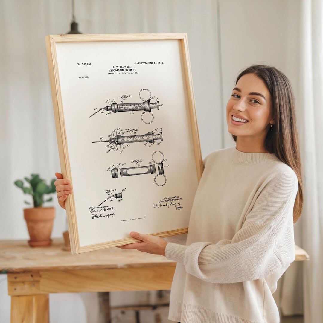 Syringe Patent Print: Vintage Medical Art Poster - Etsy
