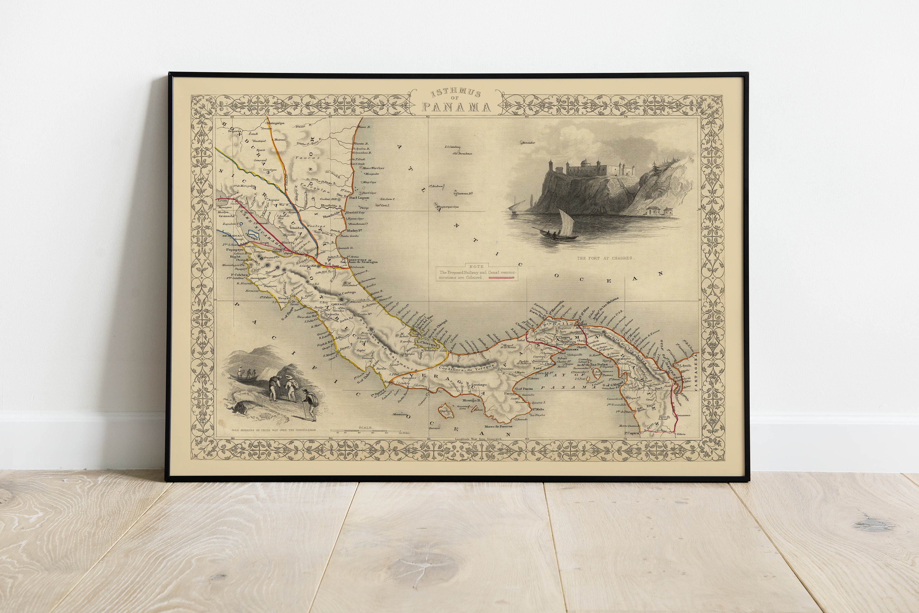 Panama Map Poster Vintage Map Panama Panama Map Wall - Etsy