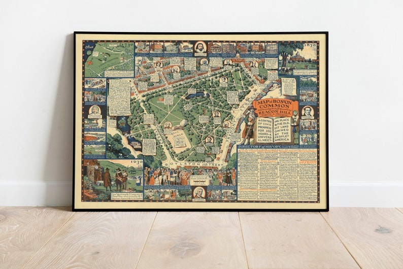 Map of Boston Massachusetts Old Map Poster for Wall Art - Etsy