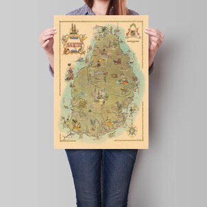 Historical Map of Mauritius| Maps of Africa| Poster Print| Framed Wall ...