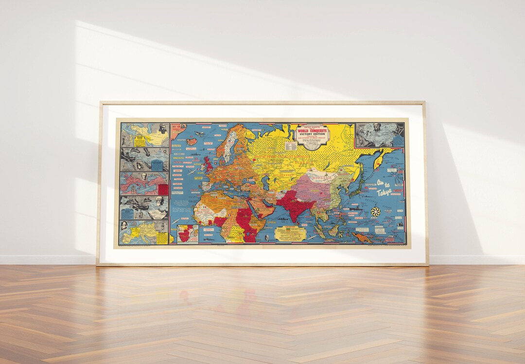 World Conquests Map: Vintage History Chart Canvas Print - Etsy