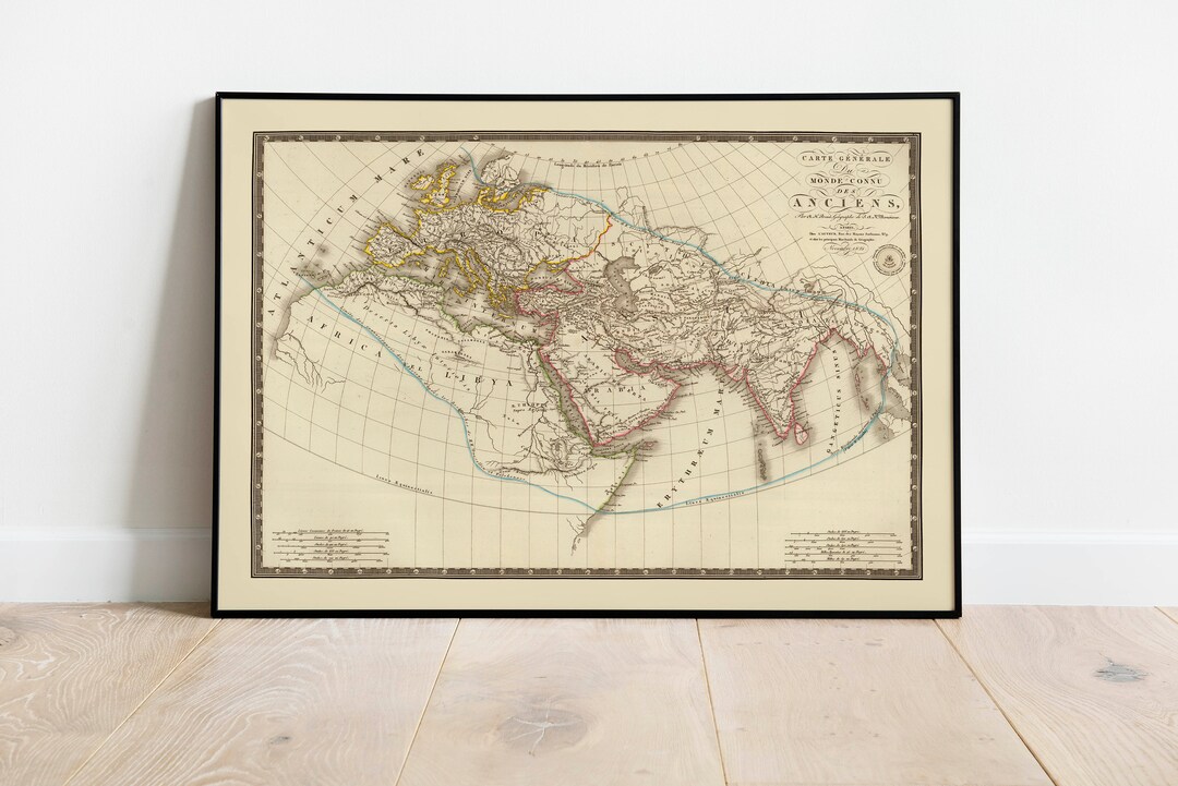 Historical Map of Ancient World| Old Map Wall Decor| Vintage Map Wall ...