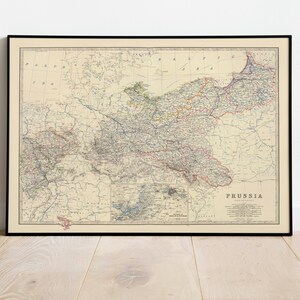 Composite Map of Prussia 1861| Old Map Wall Decor| Vintage Map Wall Art ...