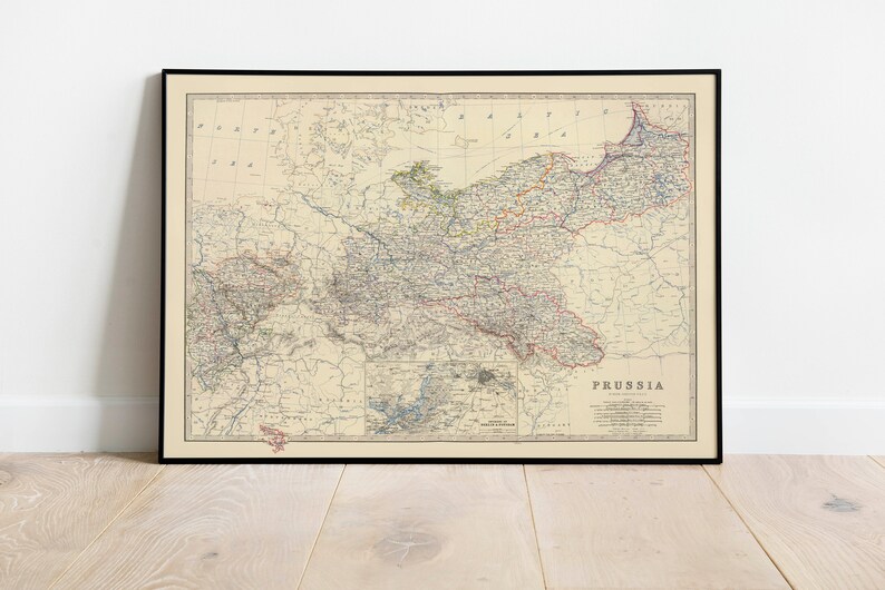 Vintage Prussia Map Print: 1861 Antique Wall Art - Etsy