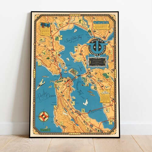 Historical Map of San Francisco Bay Area Poster Wall Art - Etsy