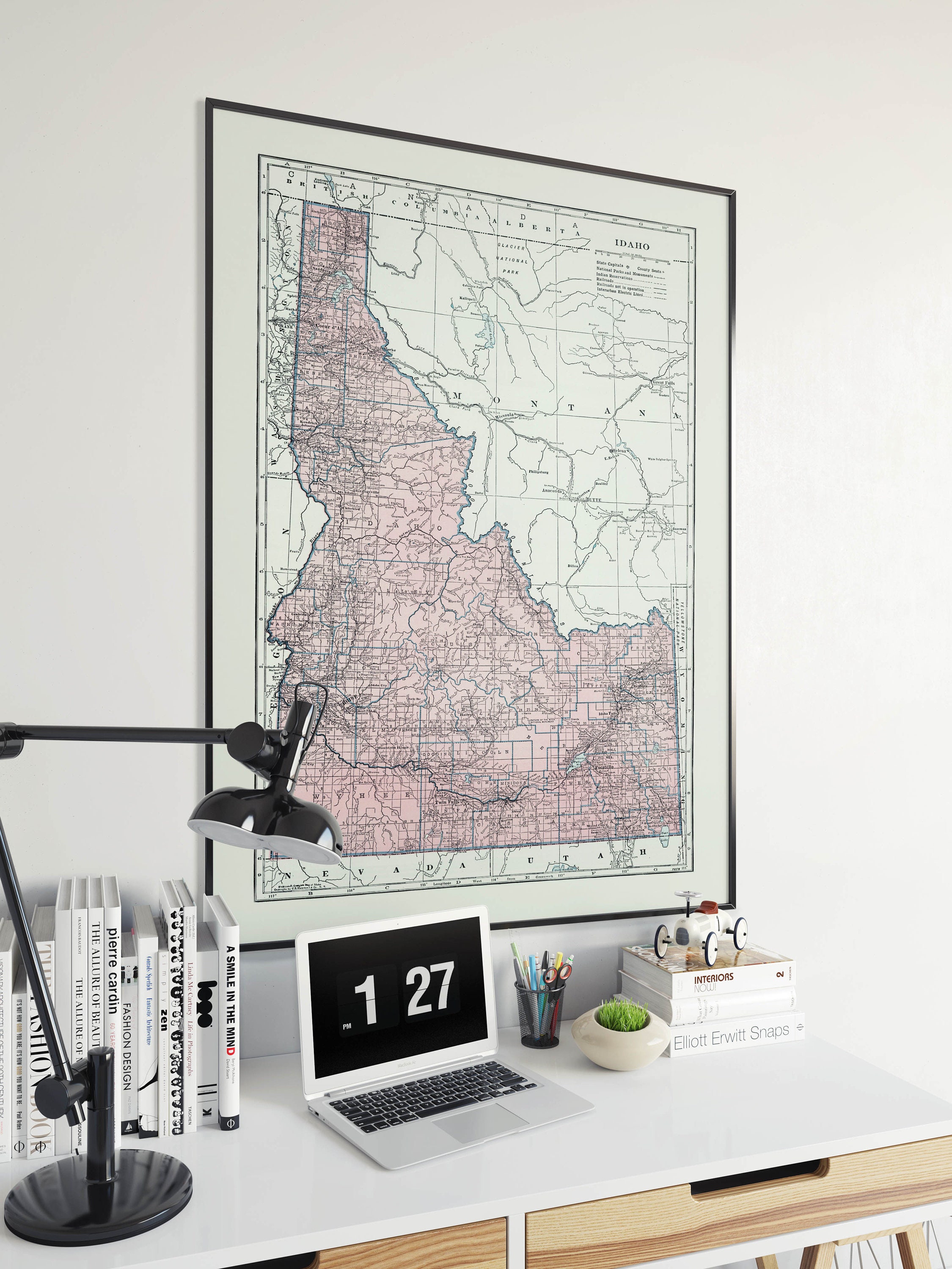 Map of State of Idaho Vintage Idaho Map Print Canvas Wall - Etsy