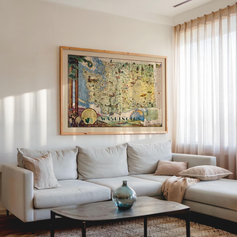 Maps of Washington - Etsy UK