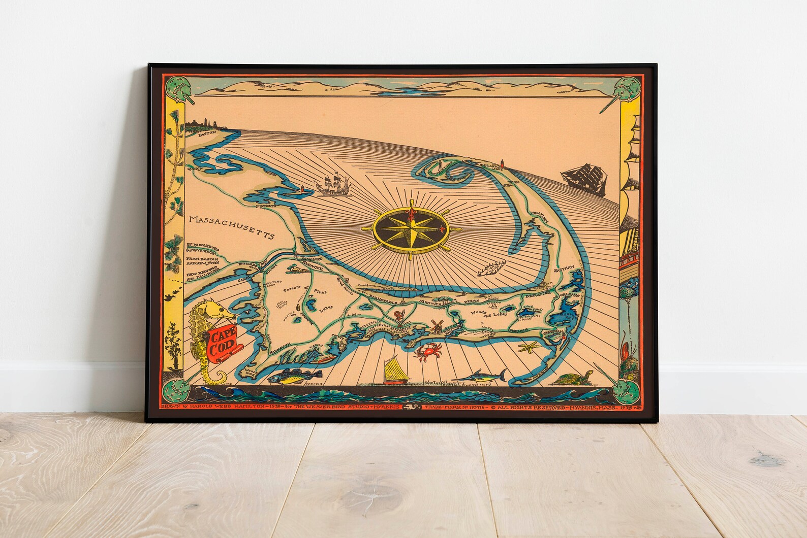 Cape Code Map Massachusetts Map Cape Code Old Map Old Map - Etsy