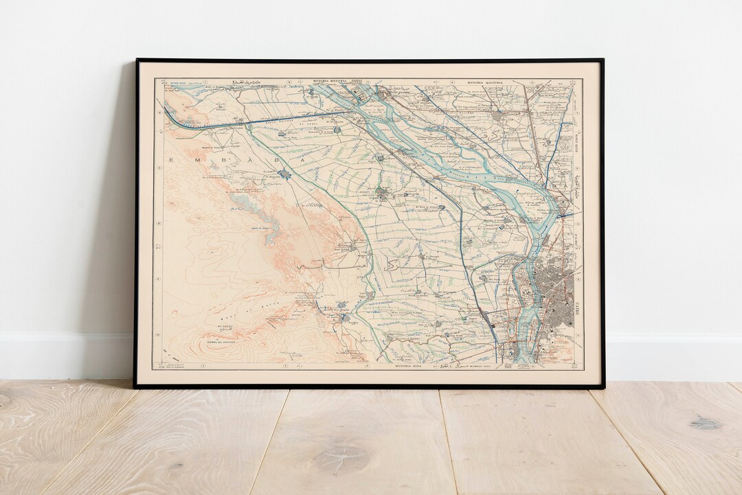 Map of Cairo West 1914| Old Map Wall Decor| Vintage Map Wall Art ...
