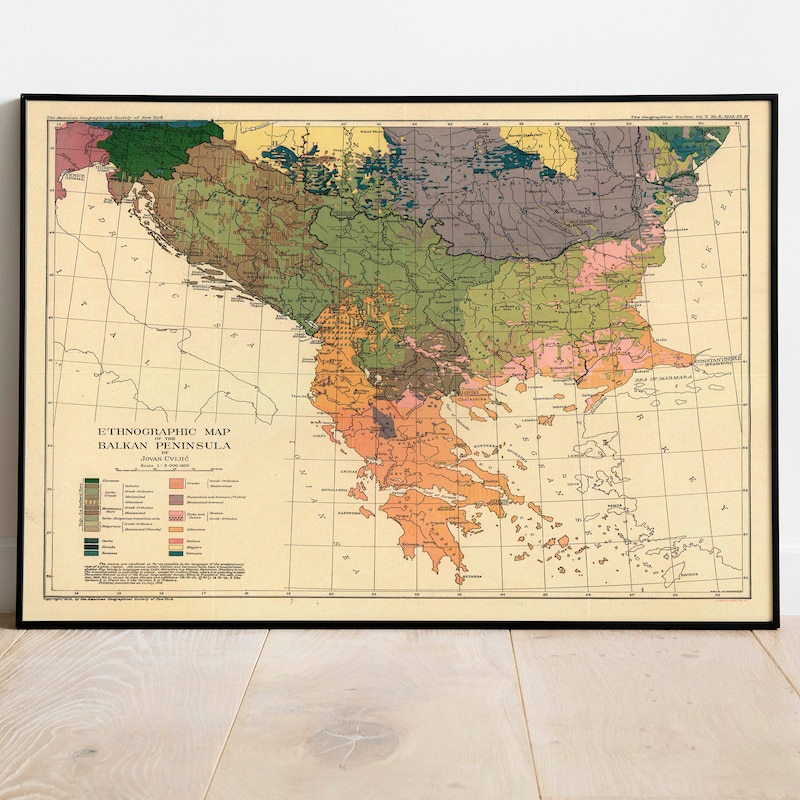 Map of the Balkans - Etsy