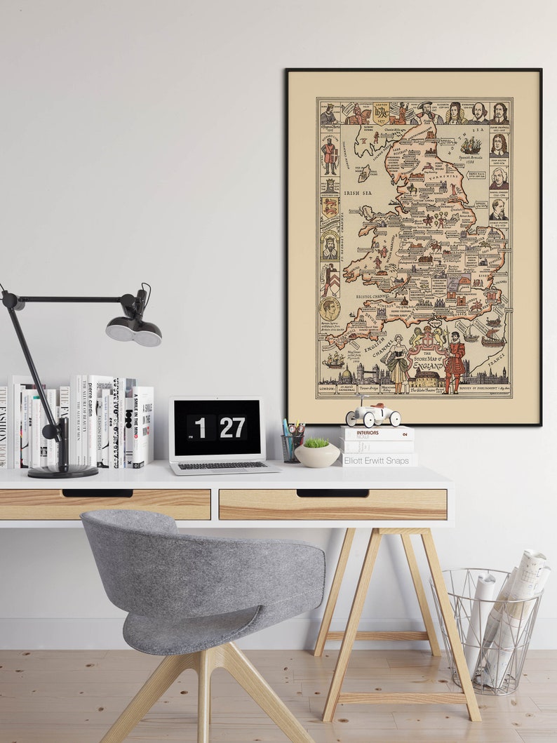 The Story Map of England 1936 England Old Map Wall Print - Etsy