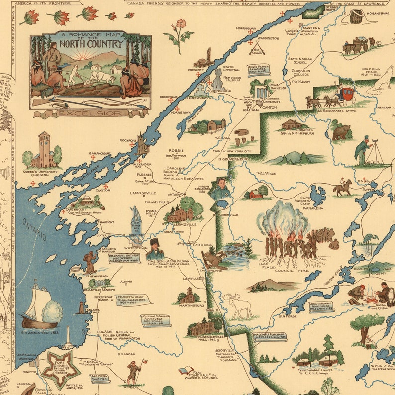 St. Lawrence River Map Poster Saint Lawrence River Wall Art | Etsy