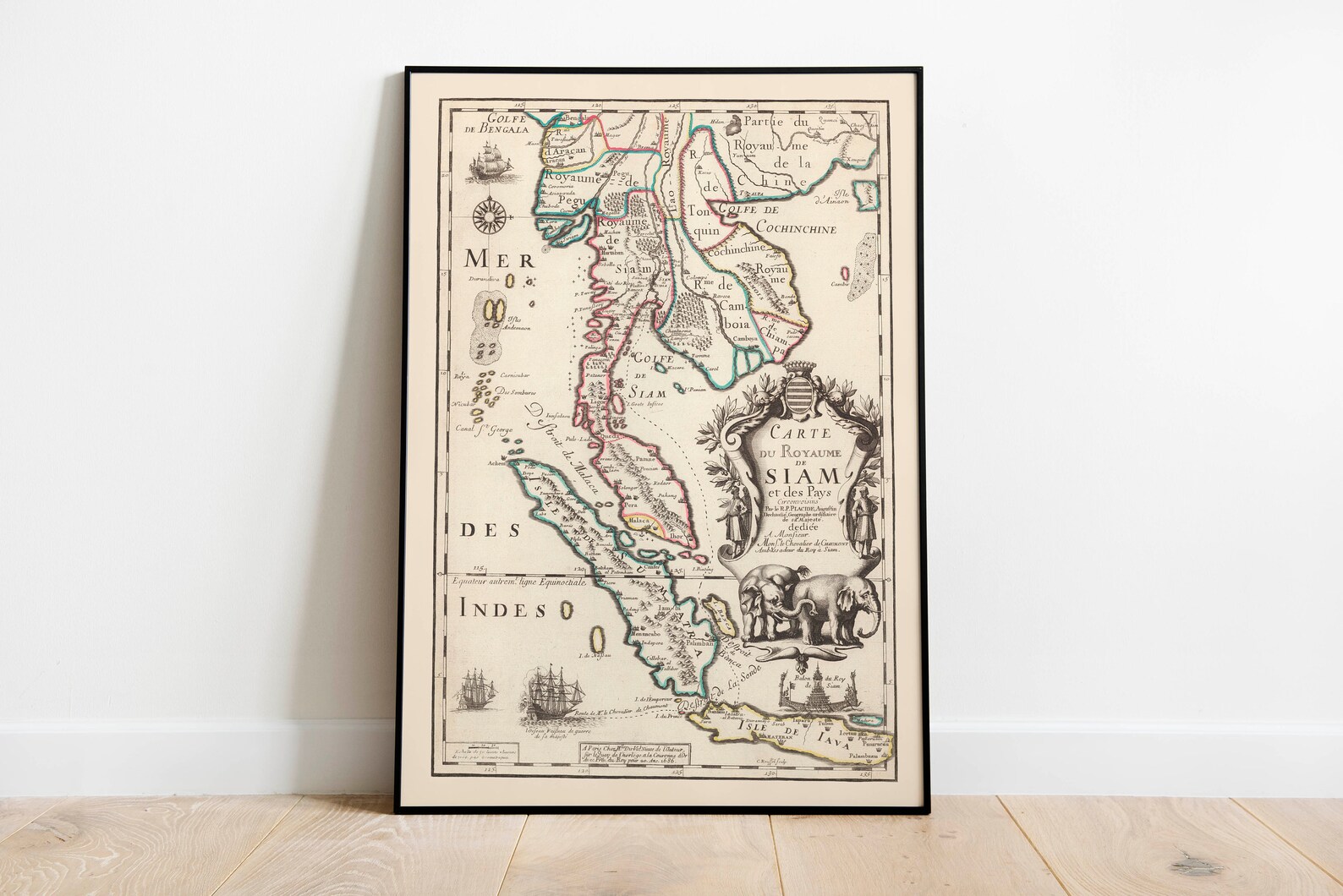 Vintage Kingdom of Siam Map Print: 1686 Old Wall Art - Etsy