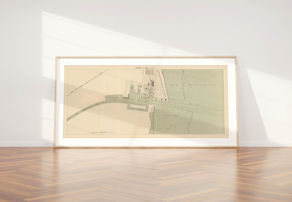 Historical Map of Port Said Maps of Egypt Poster Print - Etsy