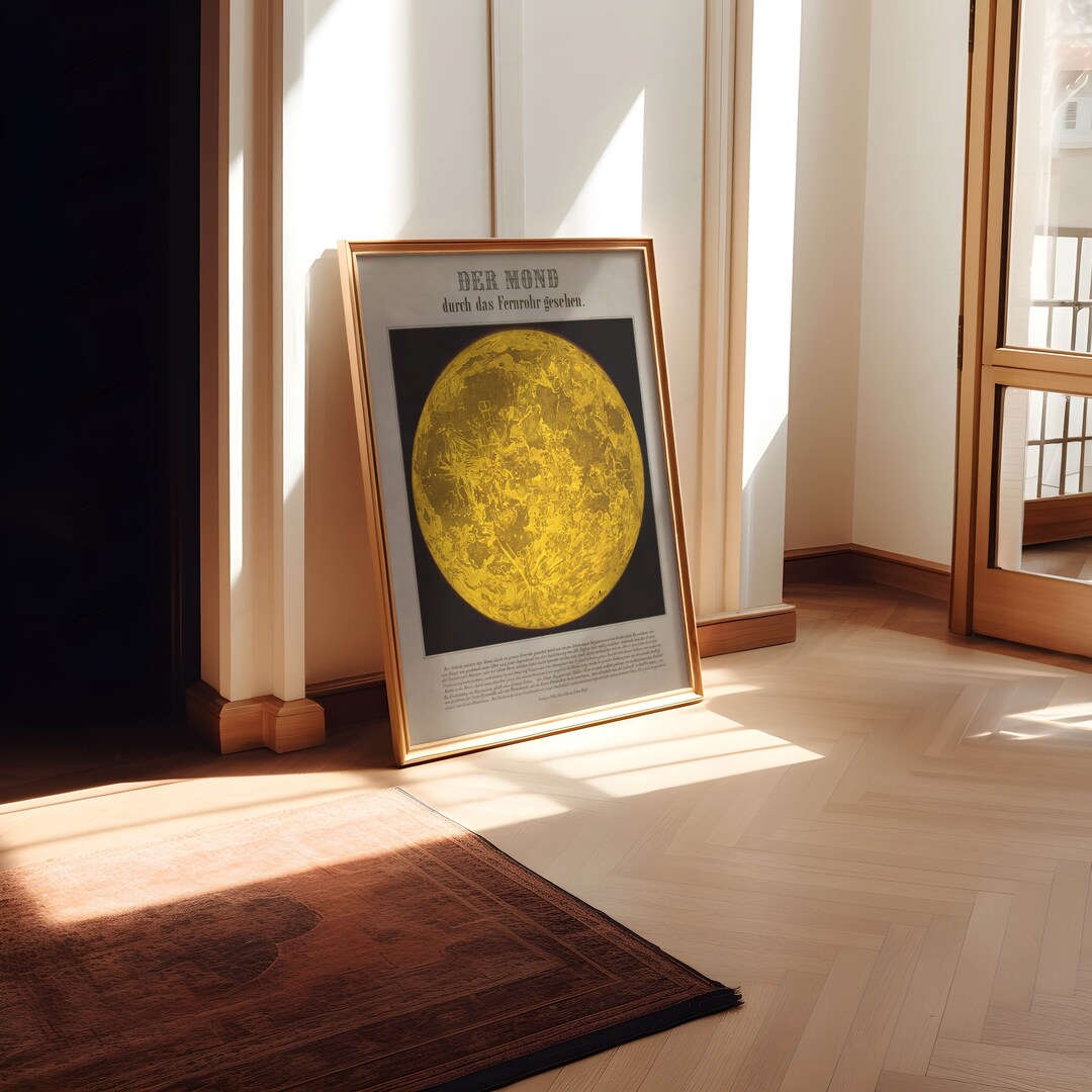Moon Wall Poster| Vintage Decor| Celestial Decor| Space Art| Canvas ...
