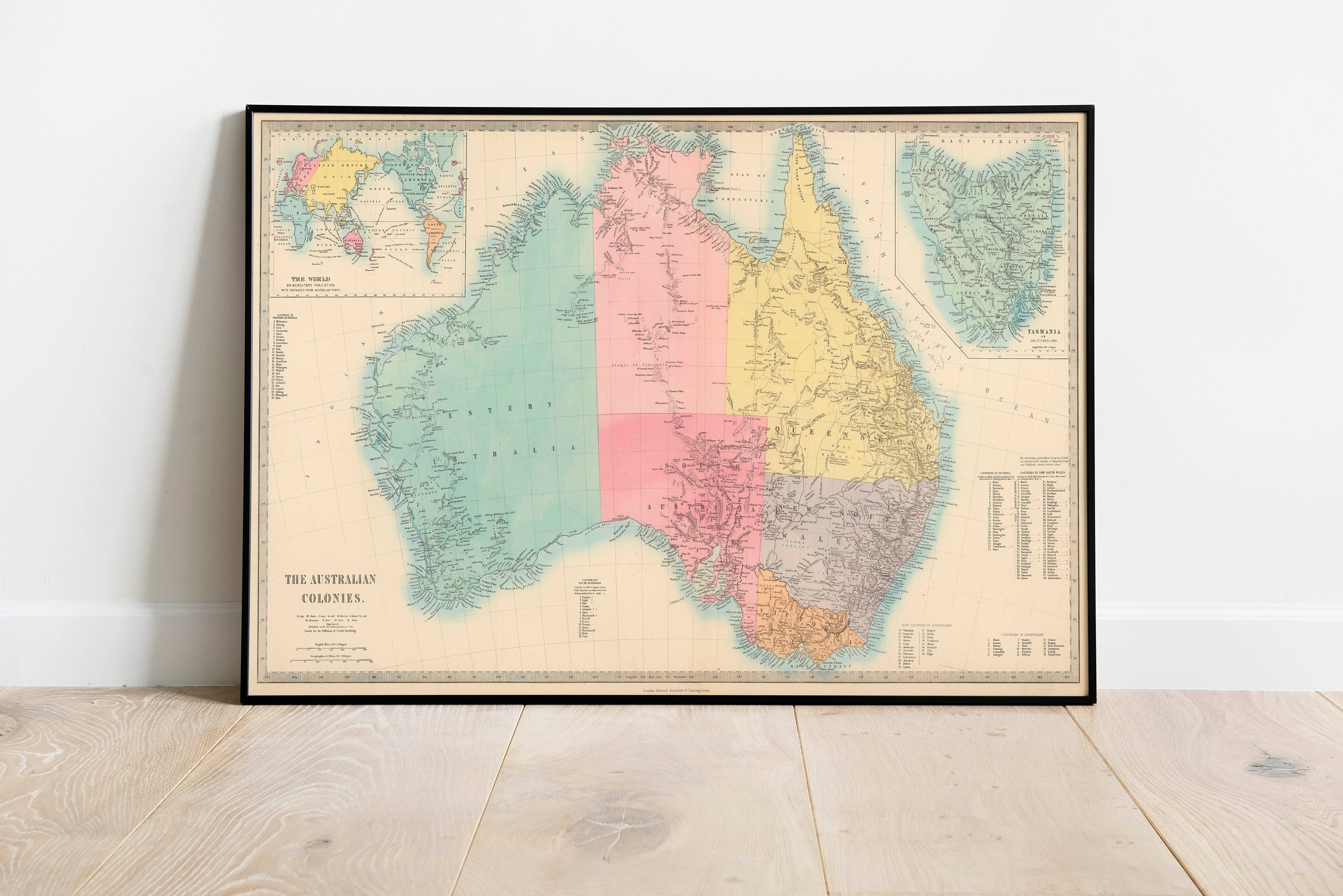 Map of Australia 1872 Old Map Wall Decor Vintage Map Wall - Etsy