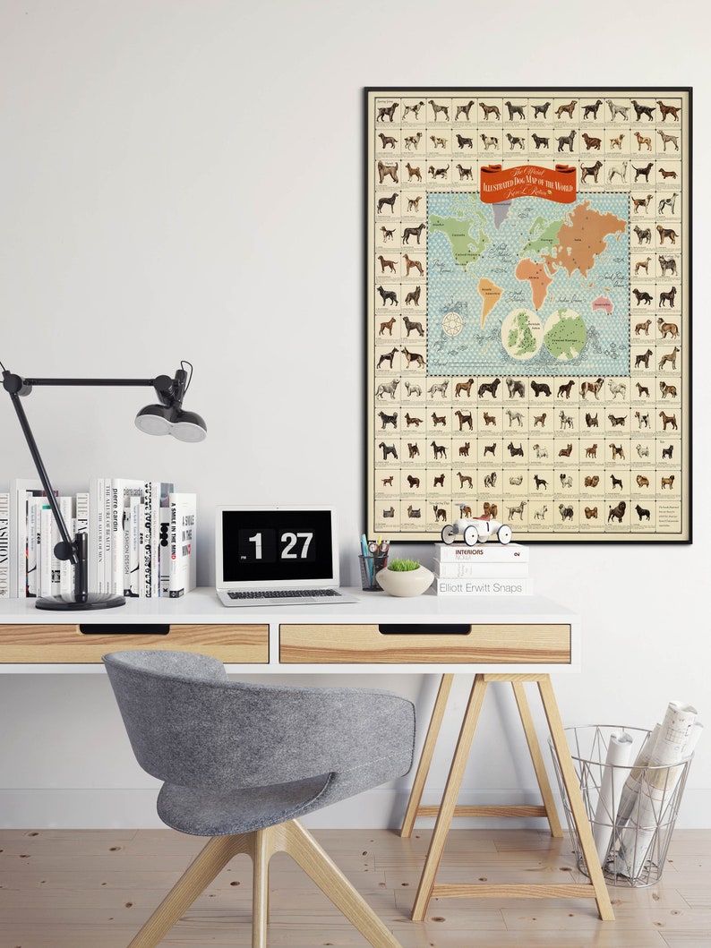 Dog Map of the World Dog Chart Poster Dog Lover Gift Dog | Etsy