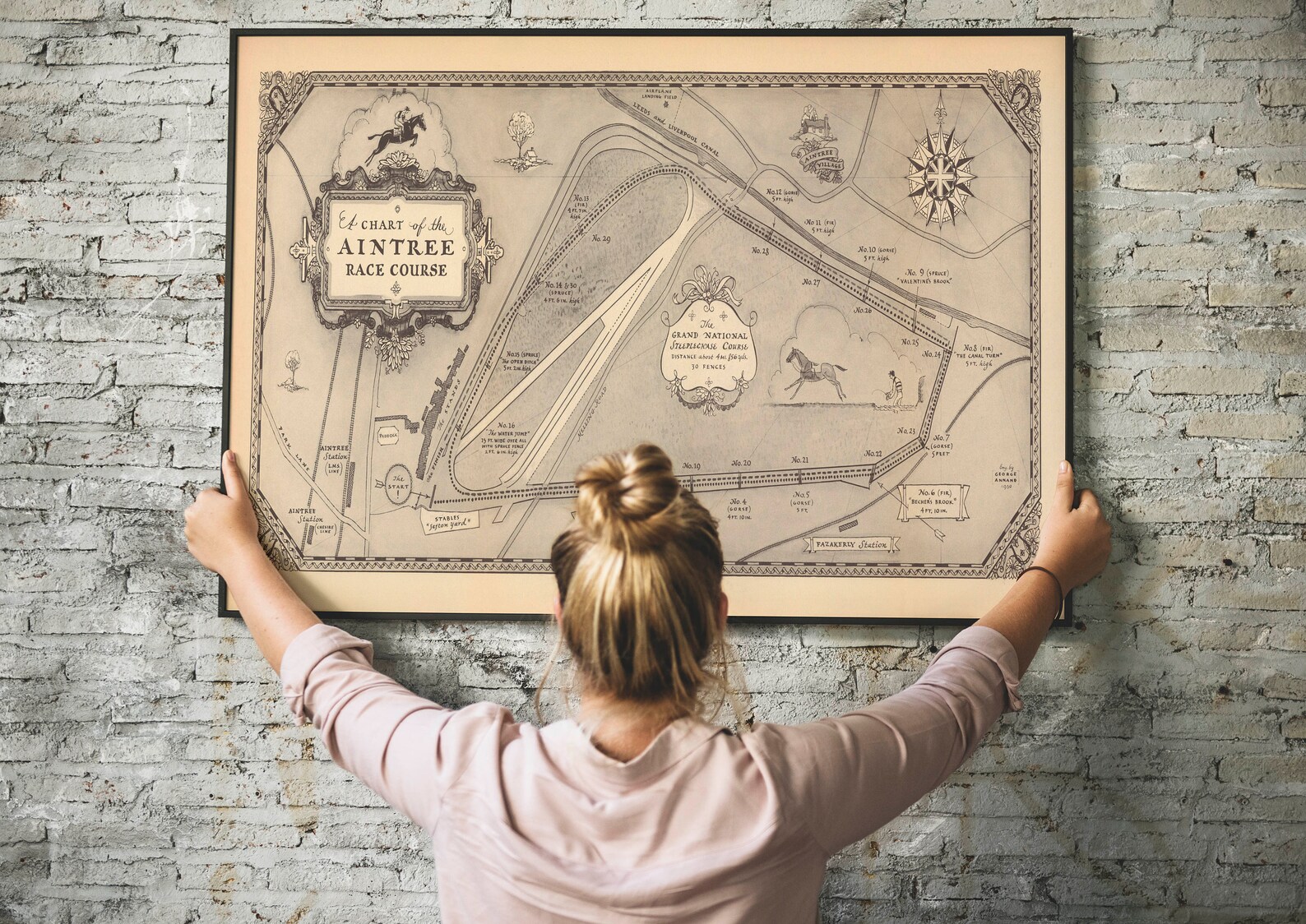 Pictorial Map of the Aintree Race Course 1930 Old Map Wall - Etsy