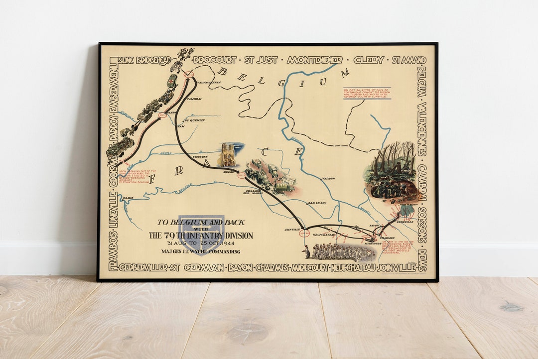 WWII Europe Map Print: Vintage War History Canvas Art - Etsy