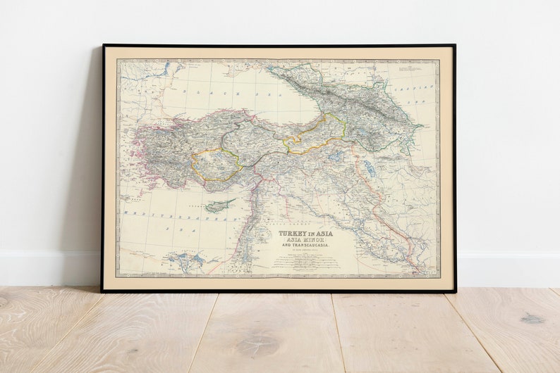 Composite Map of Turkey in Asia 1861 Transcaucasia Map Wall - Etsy