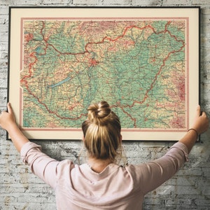 Geographical Map of Hungary| Map Wall Decor| Vintage Map Wall Art ...