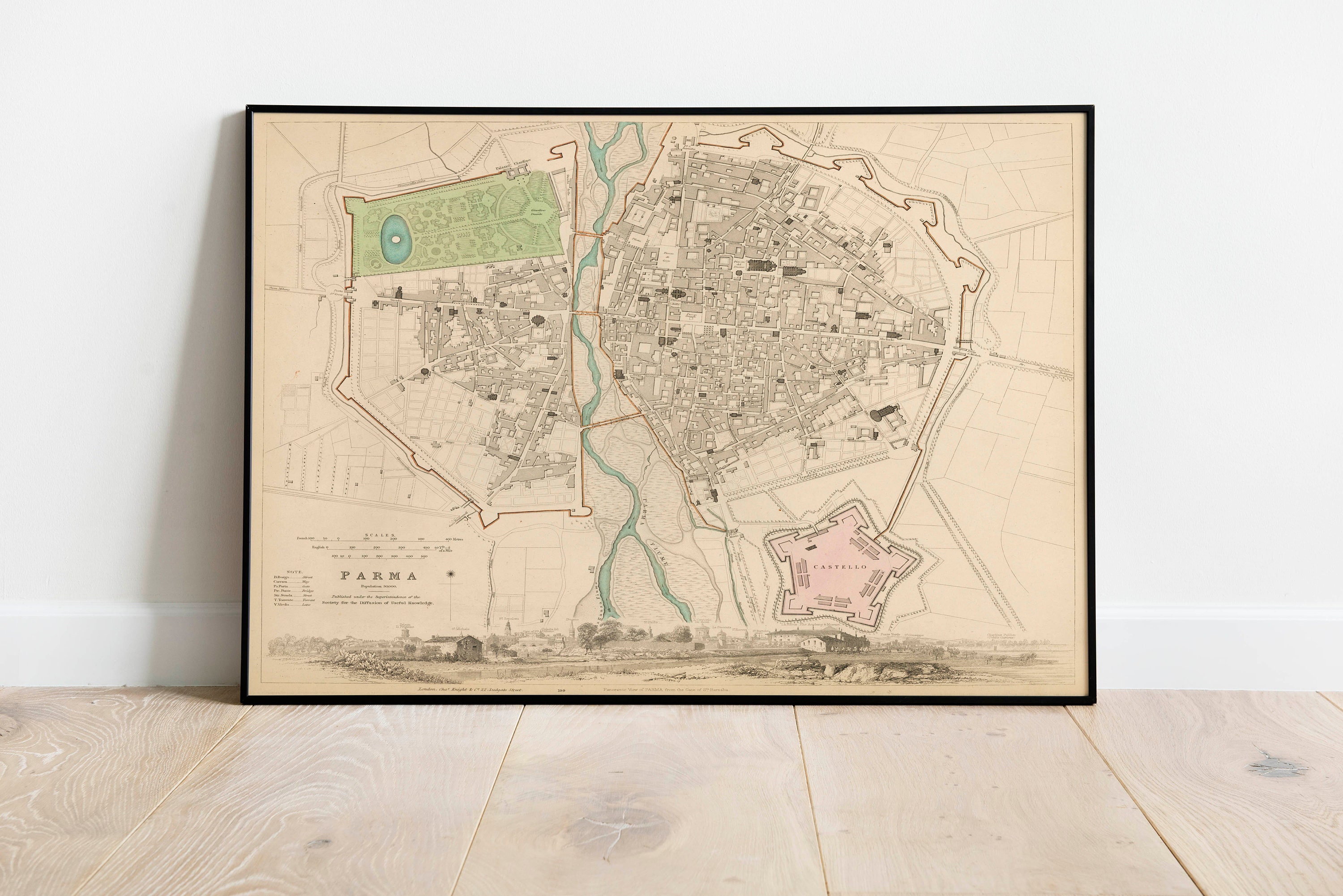 Parma City Map Wall Print 1836 Parma Map Poster Print | Etsy