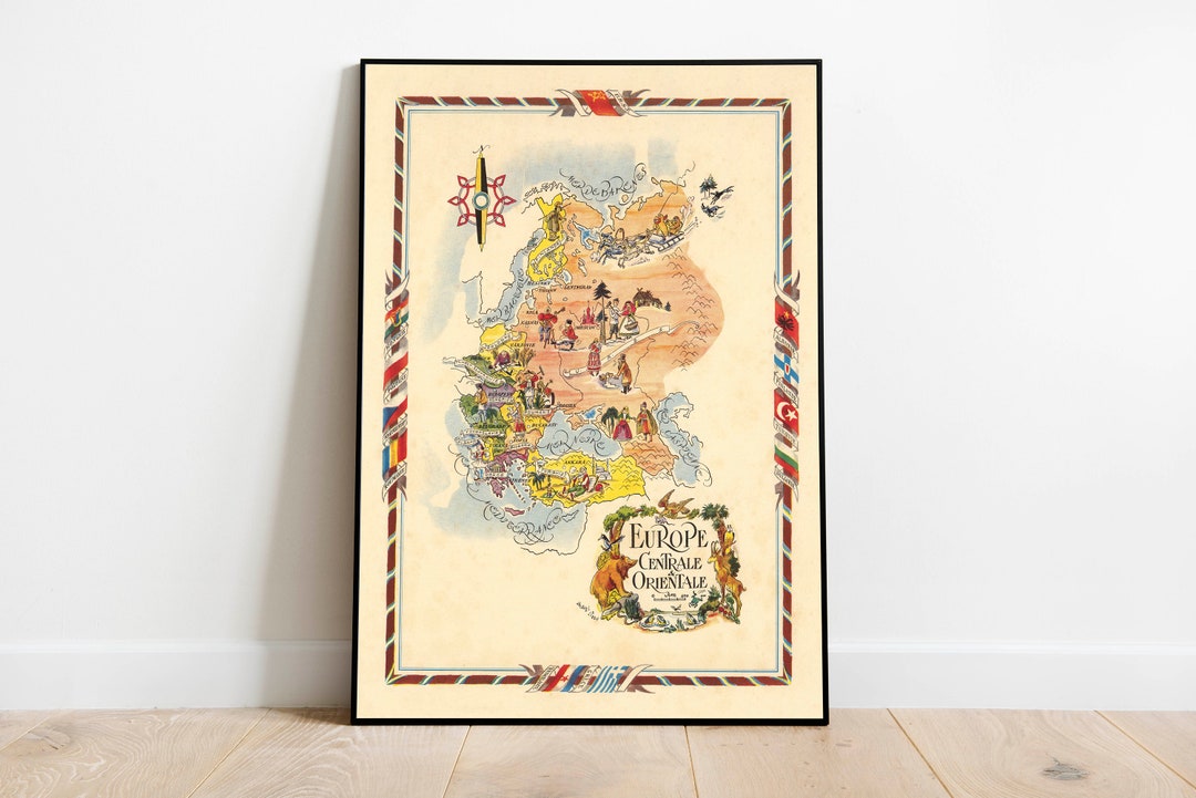 Eastern Europe Map Print| Art History| 1951 Eastern Europe Map Wall Art ...
