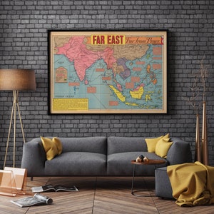 World War 2 Map Print| Poster Print| Southwest Asia| WW2 Maps| Canvas ...