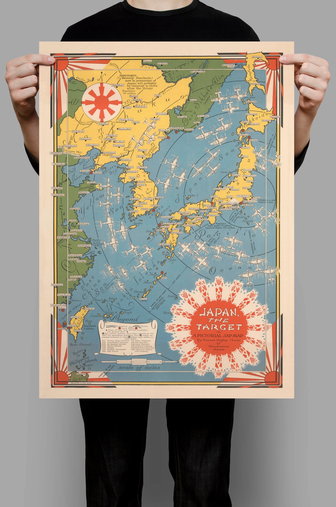 World War 2 Japan Map Poster WW2 Wall Prints Japan Old Map - Etsy