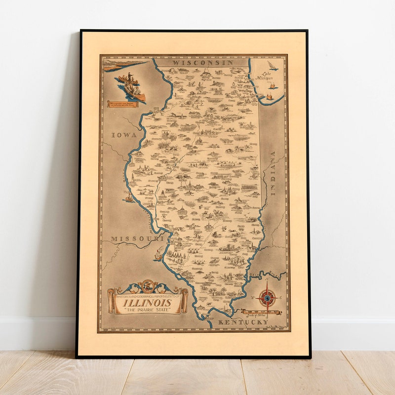 Illinois Poster - Etsy