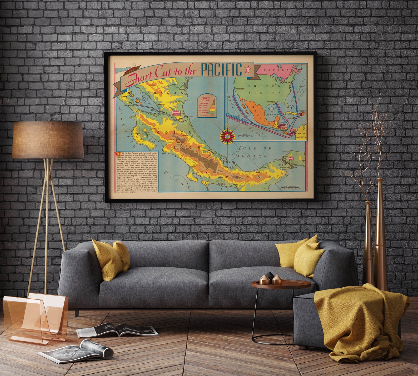 Map of the Republic of Panama and Canal Zone Old Map Wall Art - Etsy