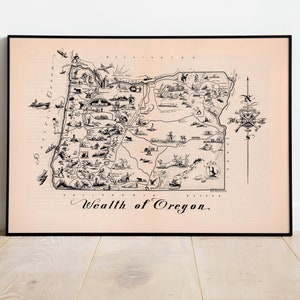 Map of Oregon 1949| Old Map Wall Decor| Vintage Map Wall Art| Poster ...