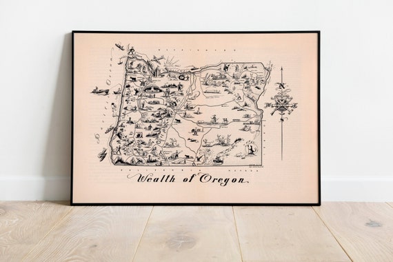 Map of Oregon 1949 Old Map Wall Decor Vintage Map Wall Art | Etsy