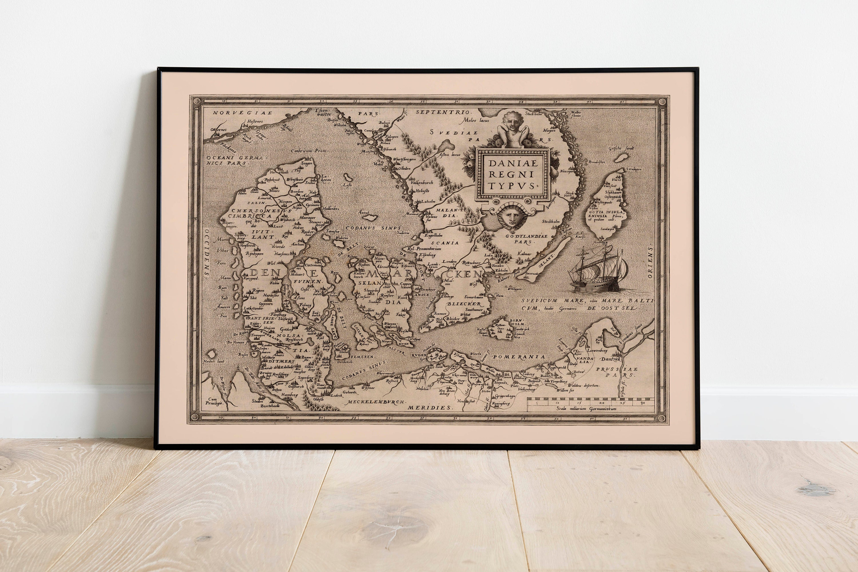 Historical Map of Denmark 1570 Old Map Wall Decor Vintage - Etsy