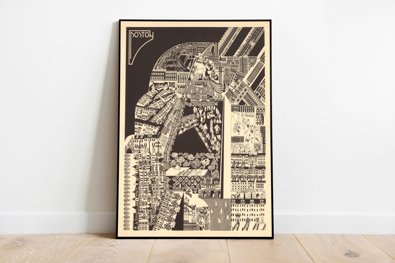 Pictorial Map of Boston Poster Prints Wall Art Street Map of - Etsy