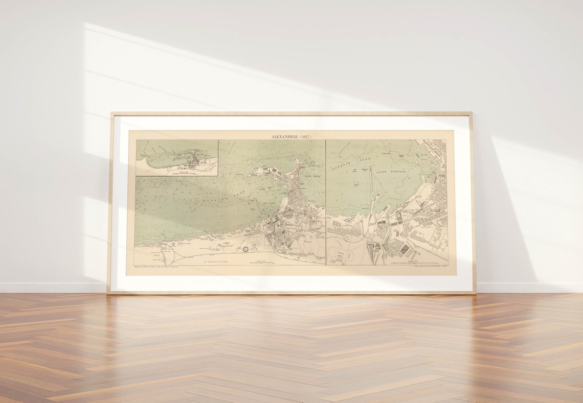 City Map of Alexandria Maps of Egypt Poster Print Framed - Etsy