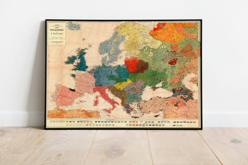 Swiss Ethnographic Map of Europe in 1918 Ethnographic Map - Etsy