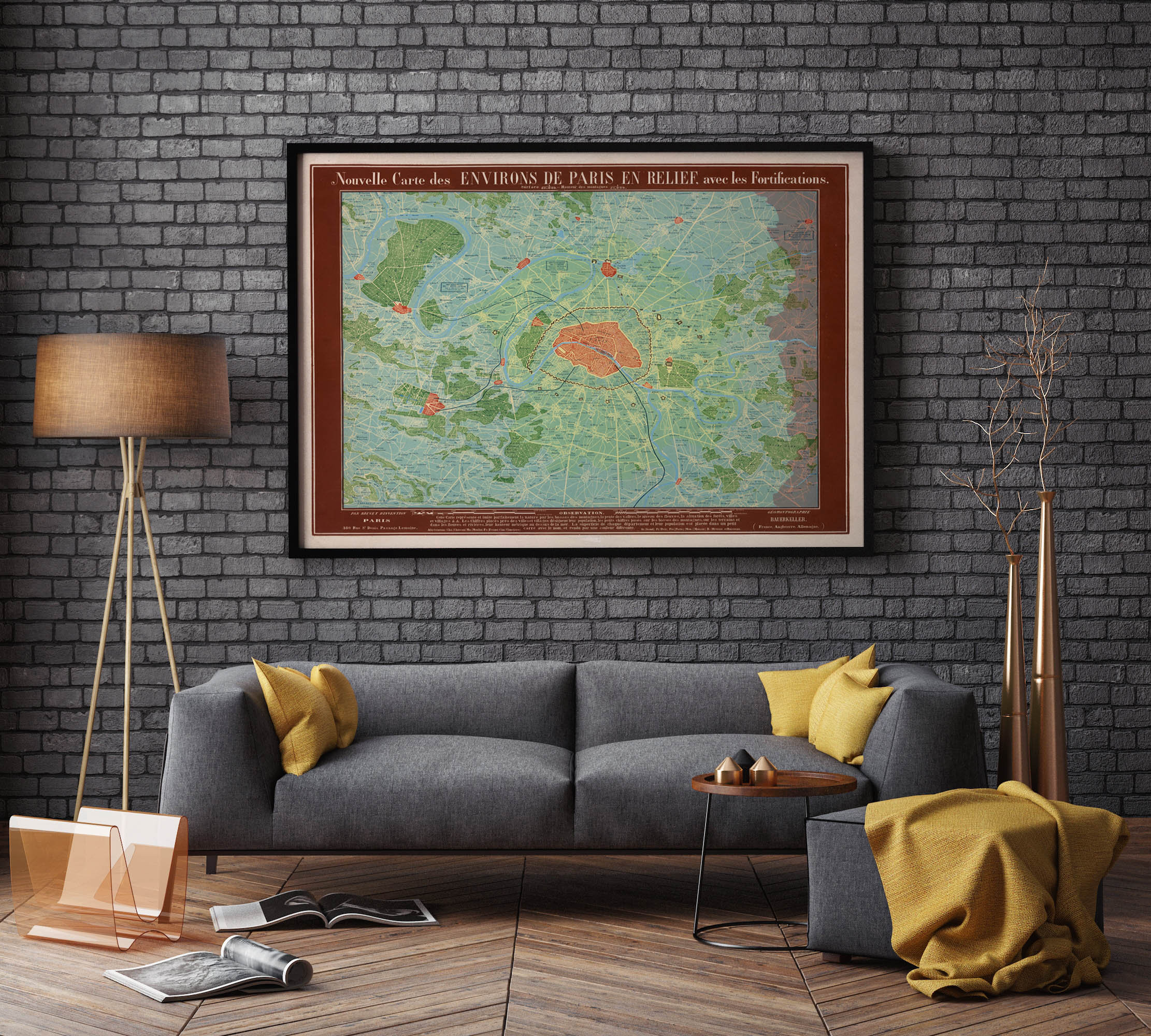 Paris Map Print Art History 1843 Paris Map Wall Art Framed - Etsy