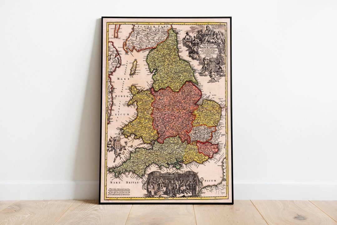 Britain Map Wall Print| England Map| Poster Print| Canvas Print Wall ...