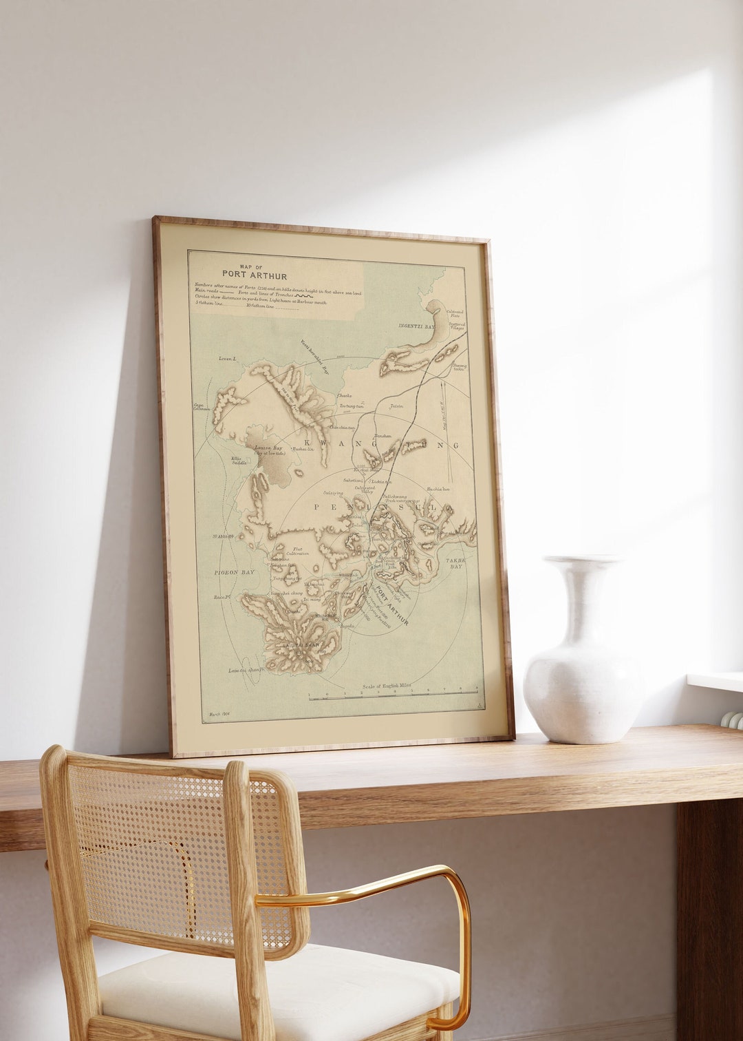 Map of Port Arthur 1904| China Maps| Wall Art Print| Vintage Map Poster ...