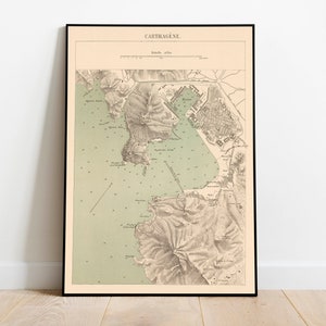 Vintage Map of Carthage| Maps of Spain| Poster Print| Framed Wall Print ...