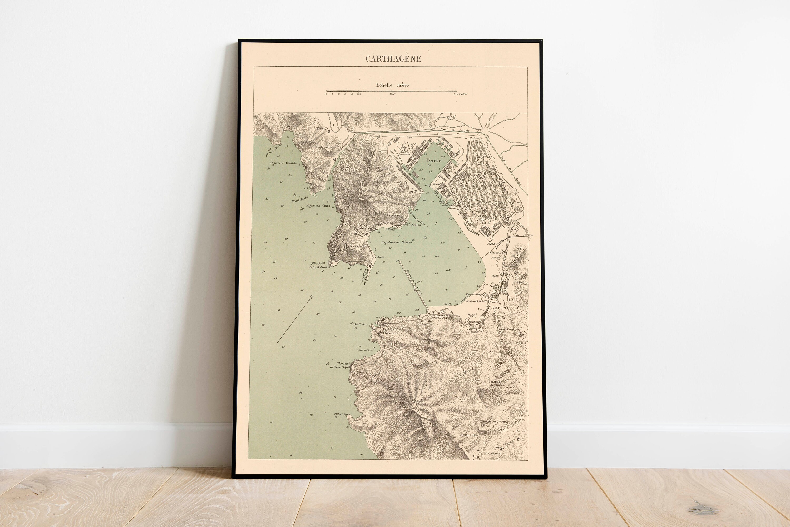 Vintage Map of Carthage Maps of Spain Poster Print Framed - Etsy