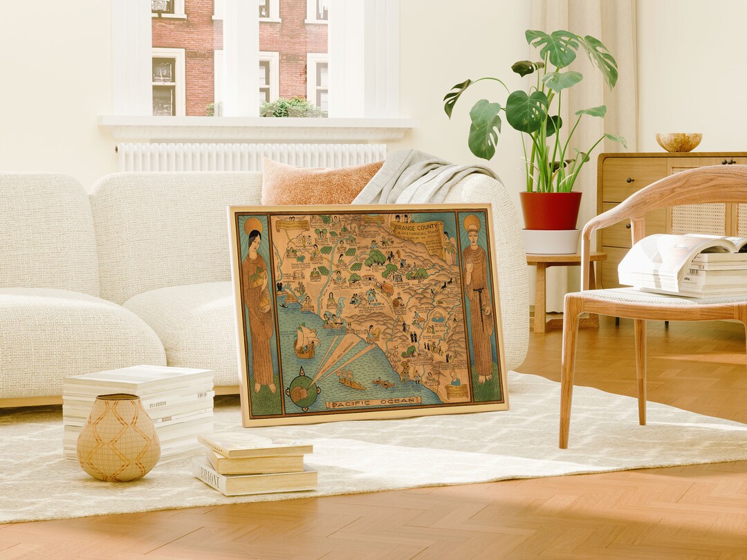 Orange County Historical Map Print| Orange County Wall Print| Orange ...