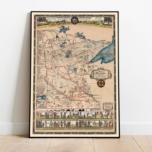 Old Minnesota Map - Etsy
