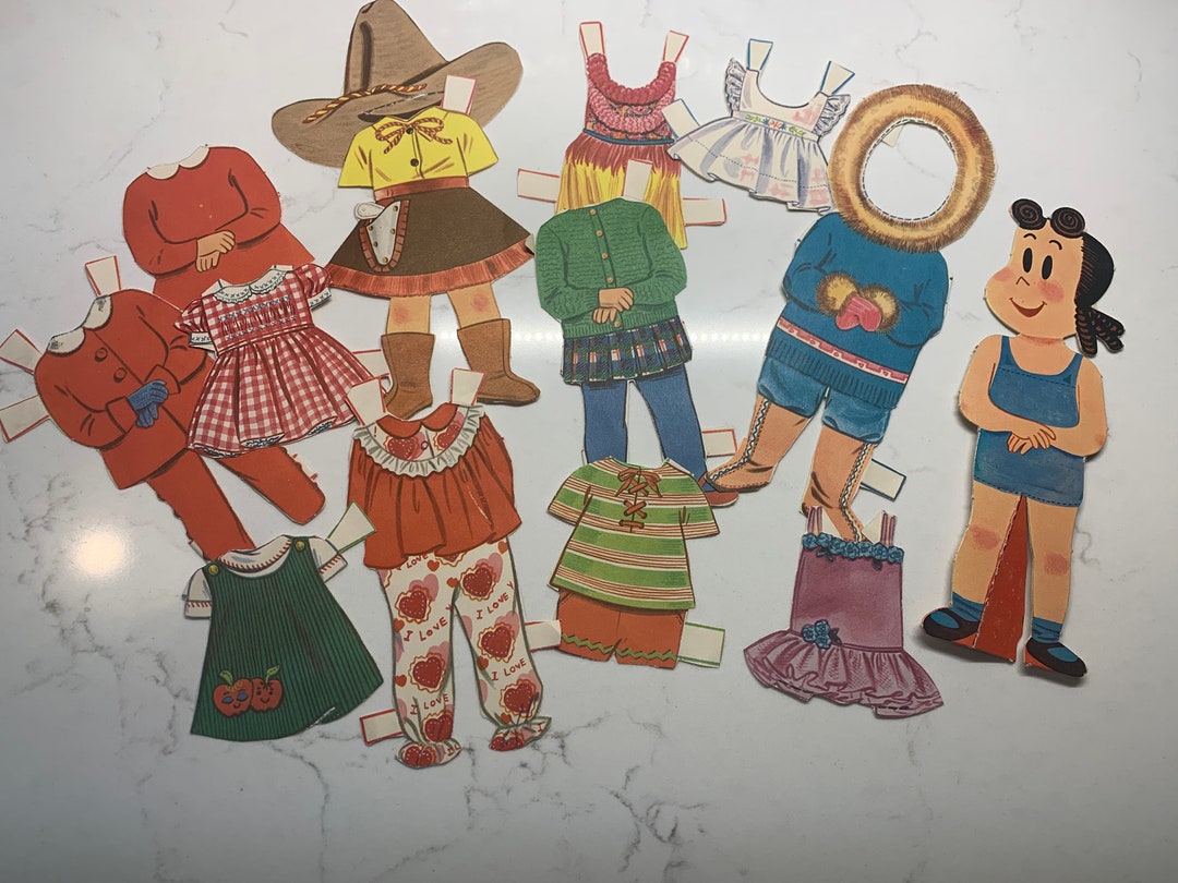 Vintage Lulu Paper Doll With Clothes 6 Tall Sturdy 1950's - Etsy