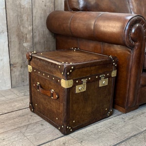Handmade Leather Luxury Trunk Table - Etsy