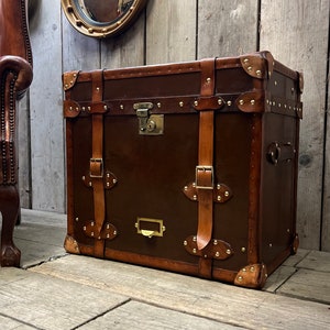 Bespoke Antique Belted Leather Console Side Table - Etsy