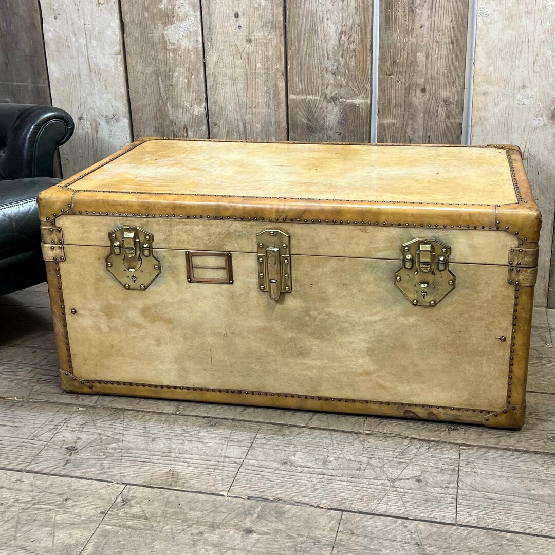 Antique Vellum Travel Trunk - Luxury Victorian Travel - Unique Bespoke ...