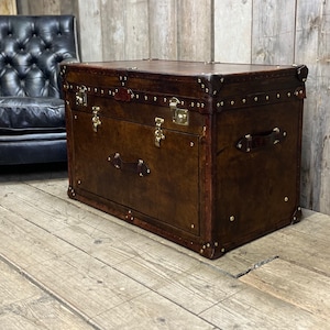 Luxury Bridle Leather Handmade End Table Trunk - Etsy